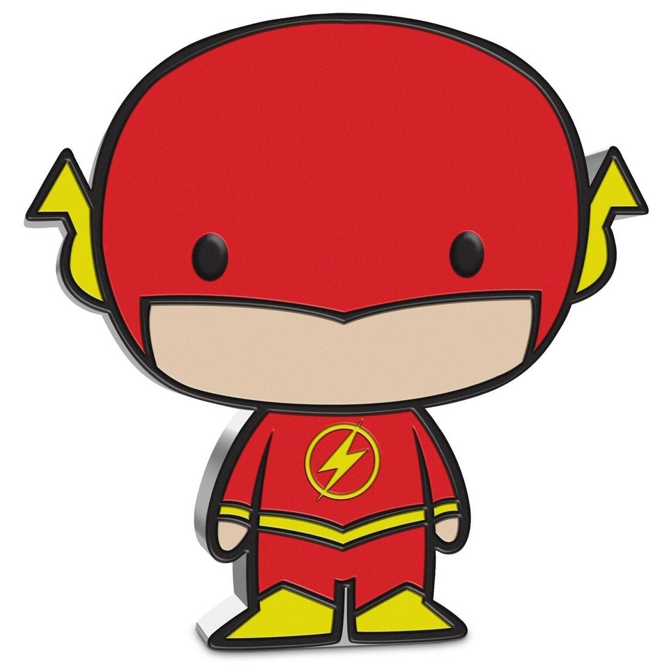 2020 THE FLASH Chibi 1 oz Colorized Silver Proof Coin DC Justice League ...
