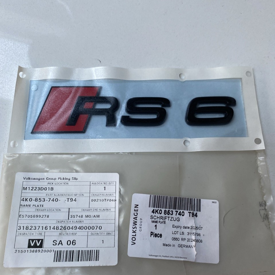 Audi Rs6 C8 Emblem Badge 4k0 853 740 T94 Genuine Ebay Uk