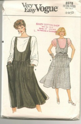 VTG Vogue Easy Sewing Pattern 8978 80's Jumper & Top Sizes 6-10 Cut On ...