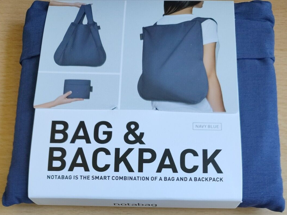 Notabag Original Foldable Bag & Backpack SHEFFIELD Navy Blue BNIP ...
