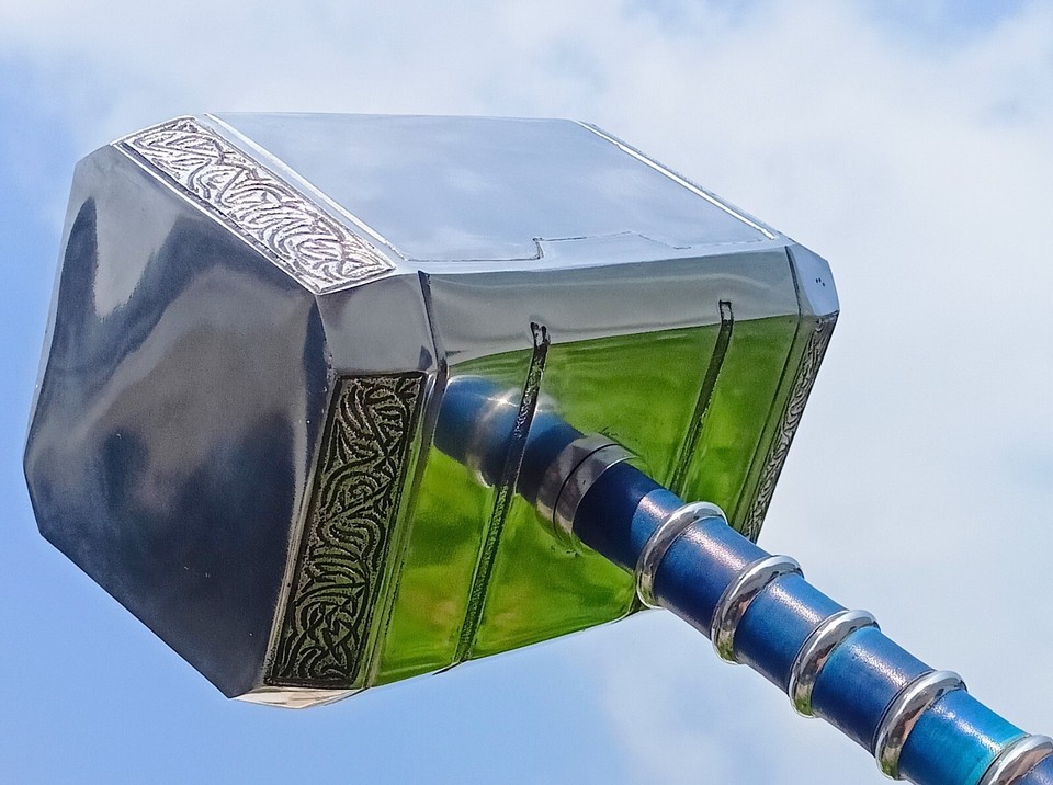 Thor Hammer Mjolnir Full Metal Hammer Full Size Marvel Avengers Replica ...