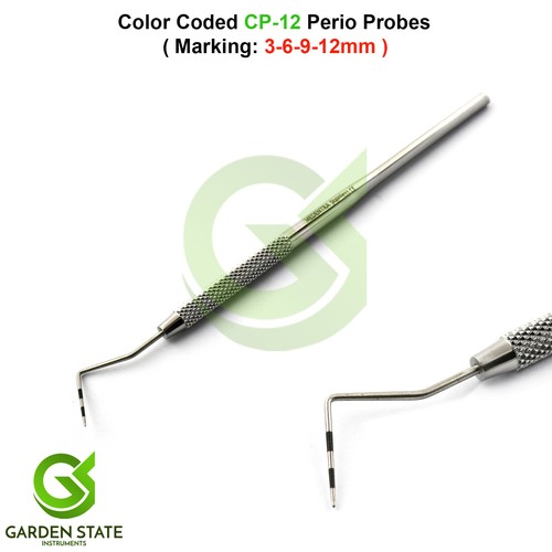 Perio Michigan CP-12 Probe William Color 3-6-9-12 mm Marking Sonda ...