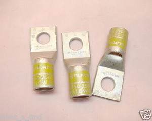 3 Lot New Burndy Hylug YA29-L Copper Compression Terminal 250 KCMIL 1/2 ...