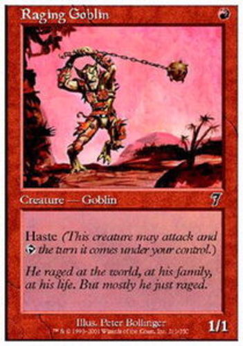 Moderatly Played, English - 1 x MTG Raging Goblin - Foil Seventh ...