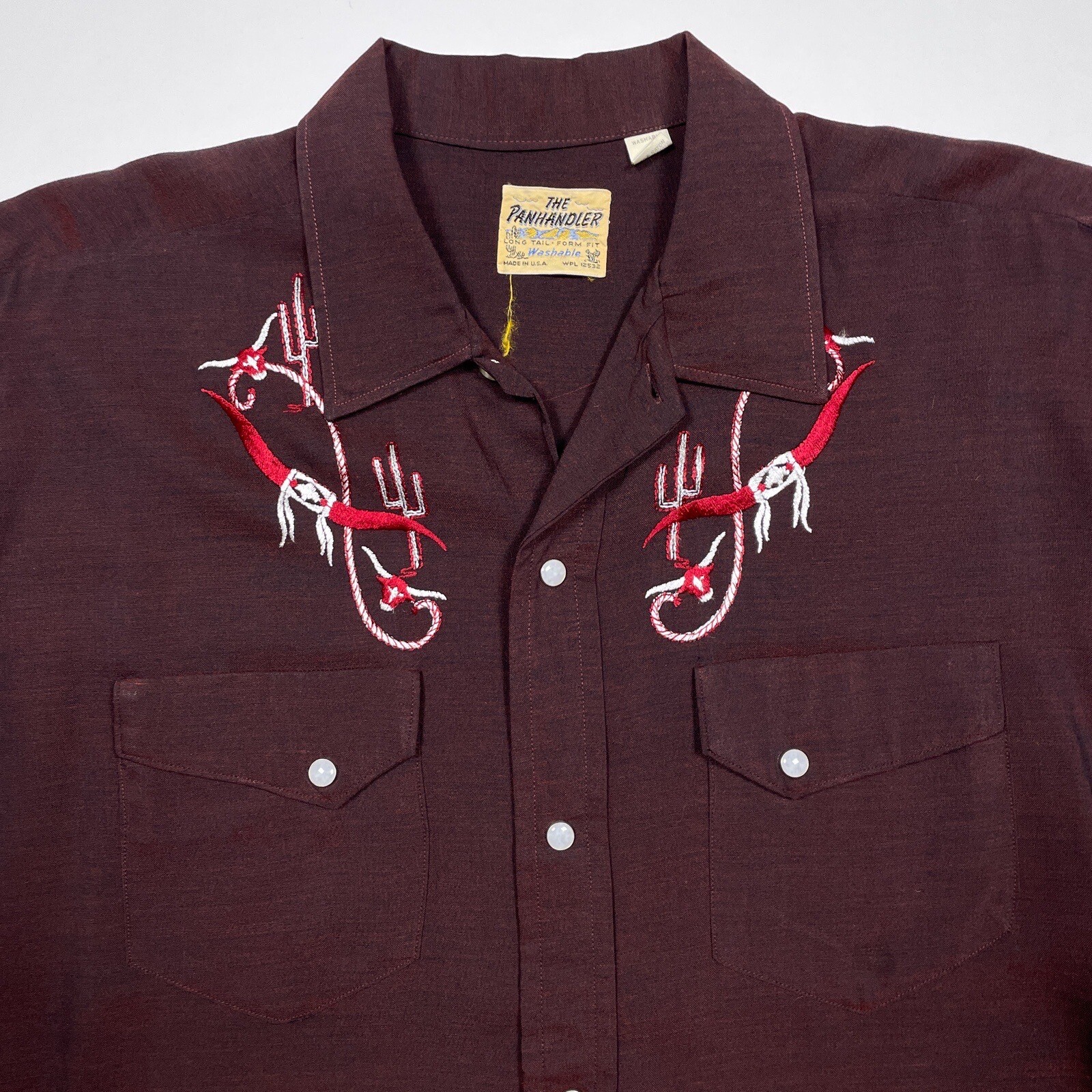 Vintage 1960s Western Slant Pocket Rayon Blend Snap B… - Gem