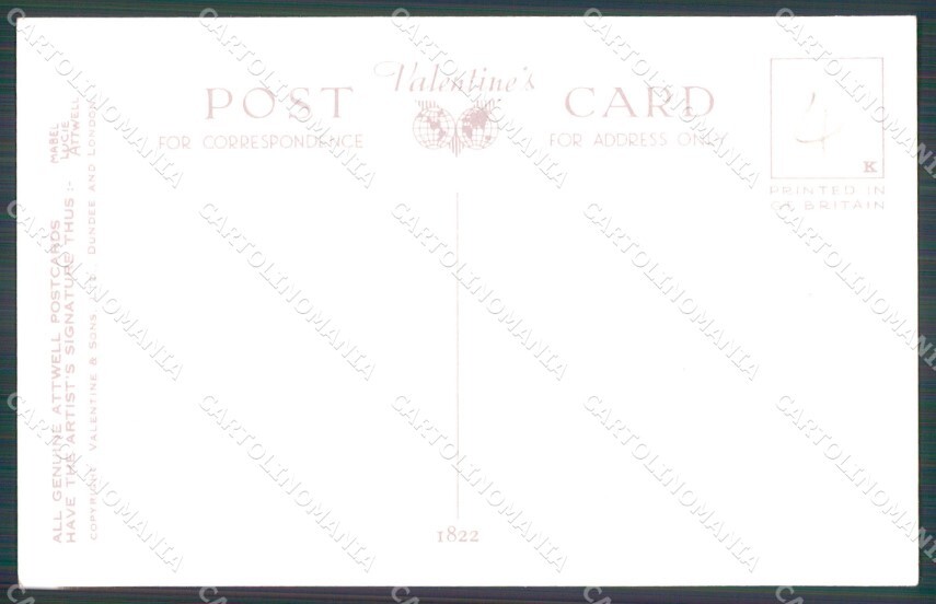 Mabel Lucie Attwell Valentine serie 1822 cartolina vintage postcard ...