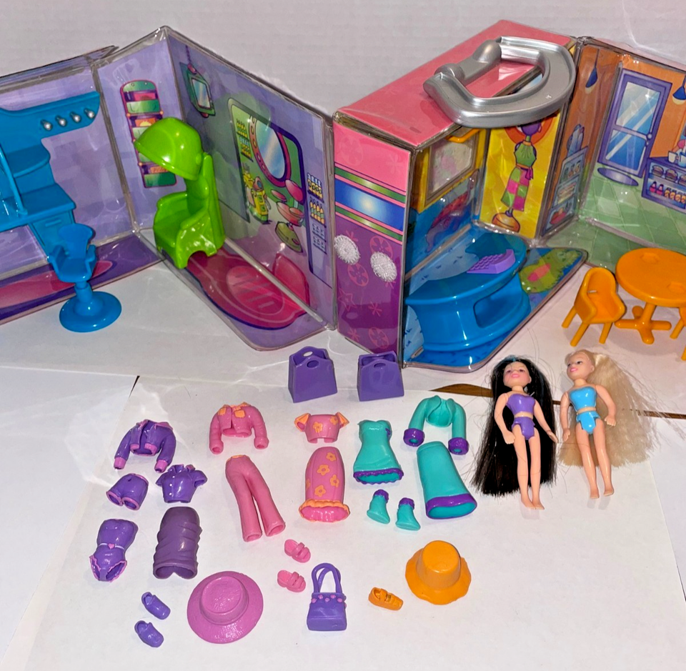 Polly Pocket Fashion Polly Super Stylin' Mall Fold Up Carry Case. RARE Complete | eBay