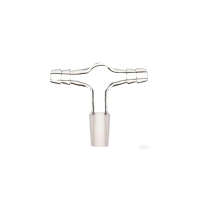 2PCS 14mm 18mm Glass Dual Hose Inlet Adapter T-Shape Vacuum/Inert Gas ...