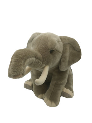 Fao Schwarz 2013 Gray Elephant Sitting 18" Plush Stuffed Animal GUC | eBay