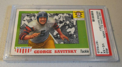 George Savitsky 1955 Topps All-American Football Card # 43 Graded PSA 4 ...