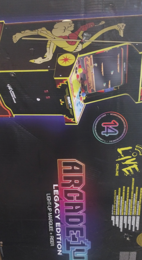 Arcade1Up Joust (New In Box) with riser and light-up marquee, FREE ...