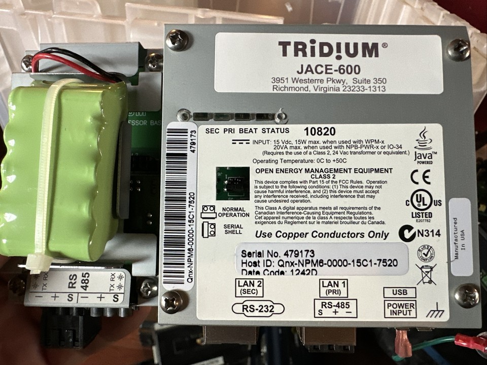 JACE-6 (600) TRIDIUM Good Condition From Working System. Buildinglogix ...