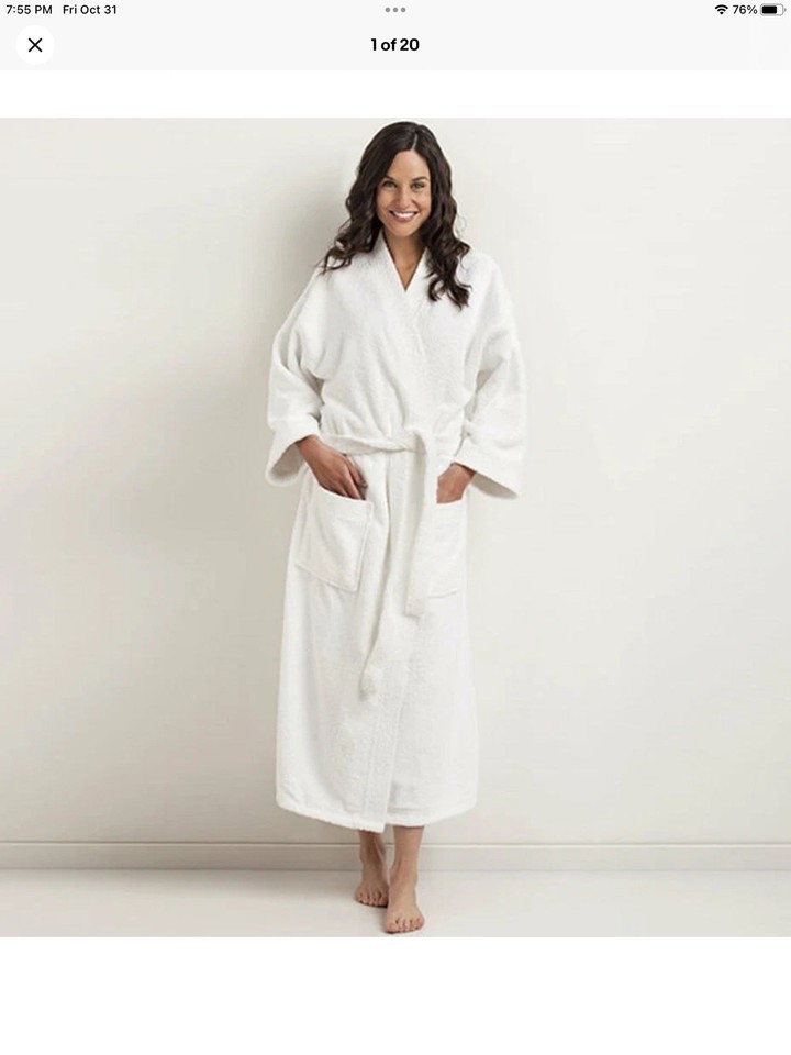 LUXOR LINENS White 100 Percent Egyptian Cotton Women’s Spa Terry Bath ...