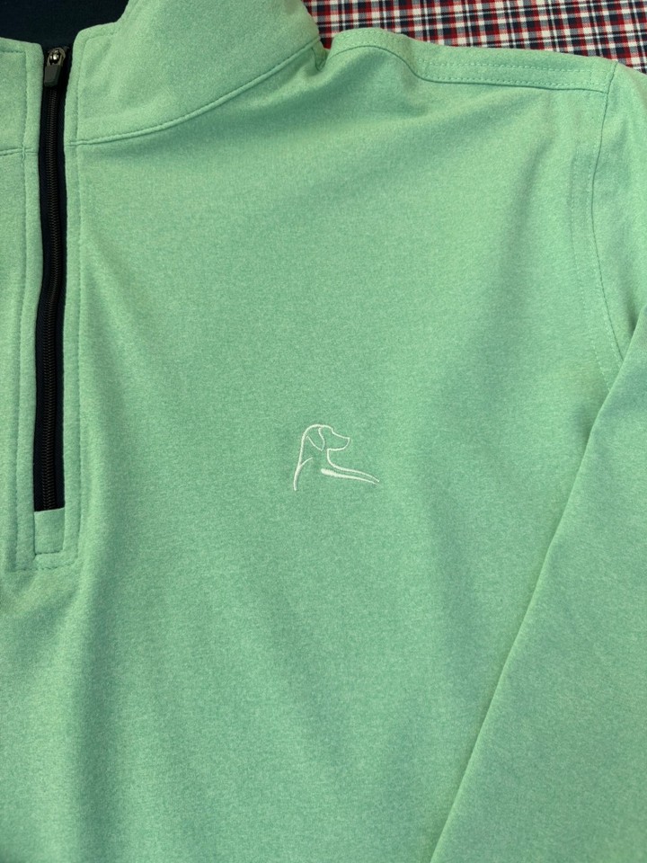 Rhoback Mens Solid Green Performance Q-Zip sz L | eBay