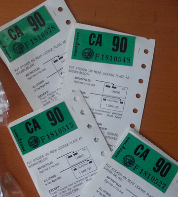 1990 STICKER FOR CALIFORNIA LICENSE PLATE COLLECTIBLE NEW OLD STOCK CA ...