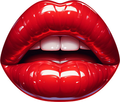 Retro Lip Sticker 4" Vintage Love Design Live Heart Realistic Sexy Old ...