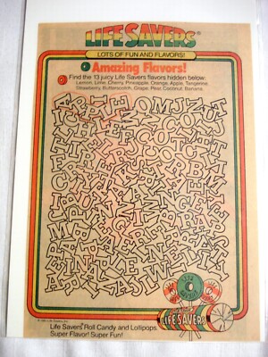 1982 Color Ad Life Savers Scrambled Letters | eBay