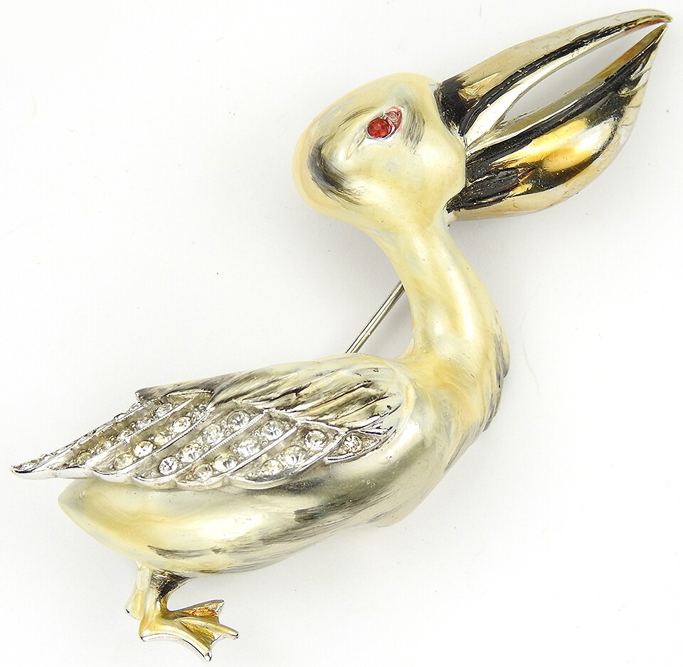 MB Boucher Metallic Enamel Pelican Bird Pin | eBay