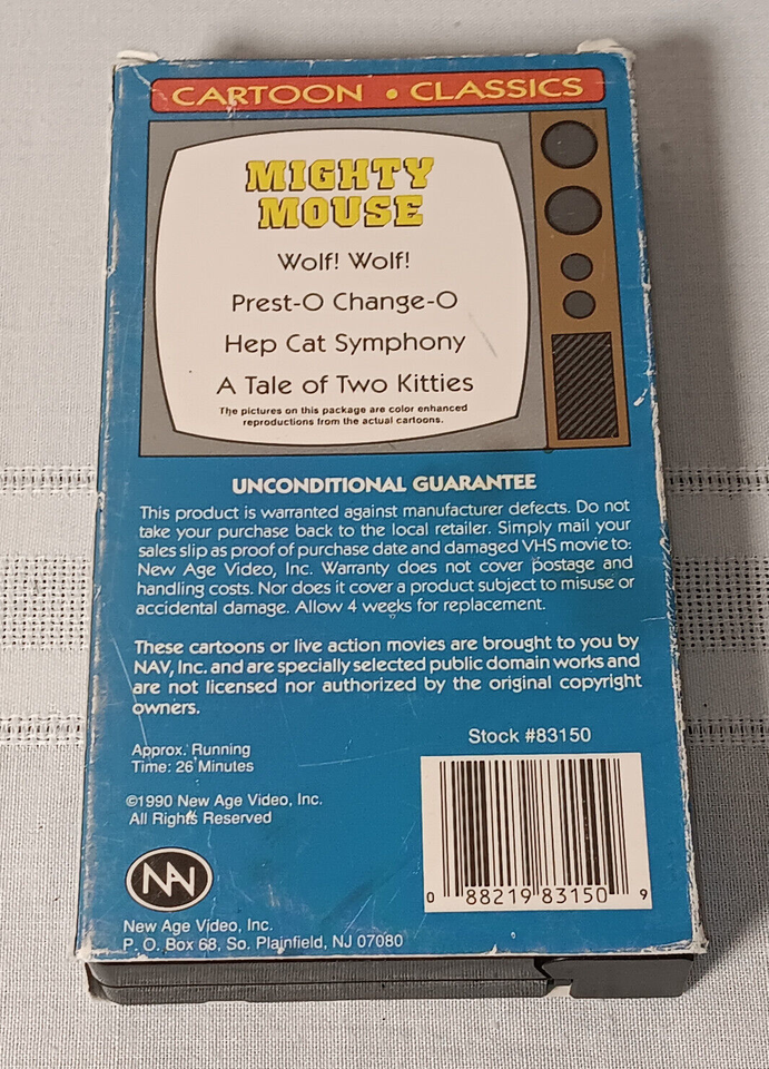 Cartoon Classics Mighty Mouse VHS 1985 | eBay