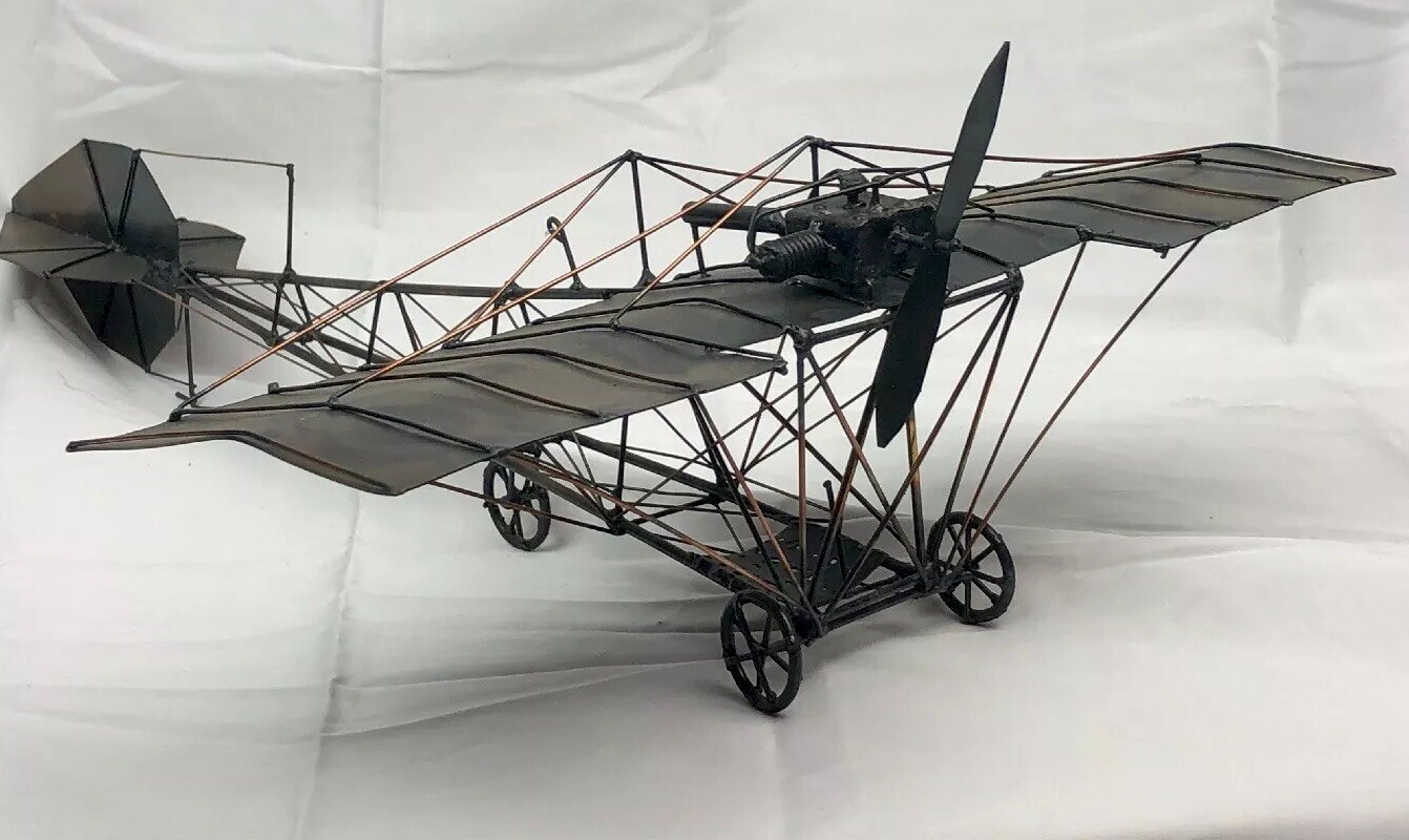 Early Airplane Model Art Handcrafted & Sculpted From Metal And Copper ...