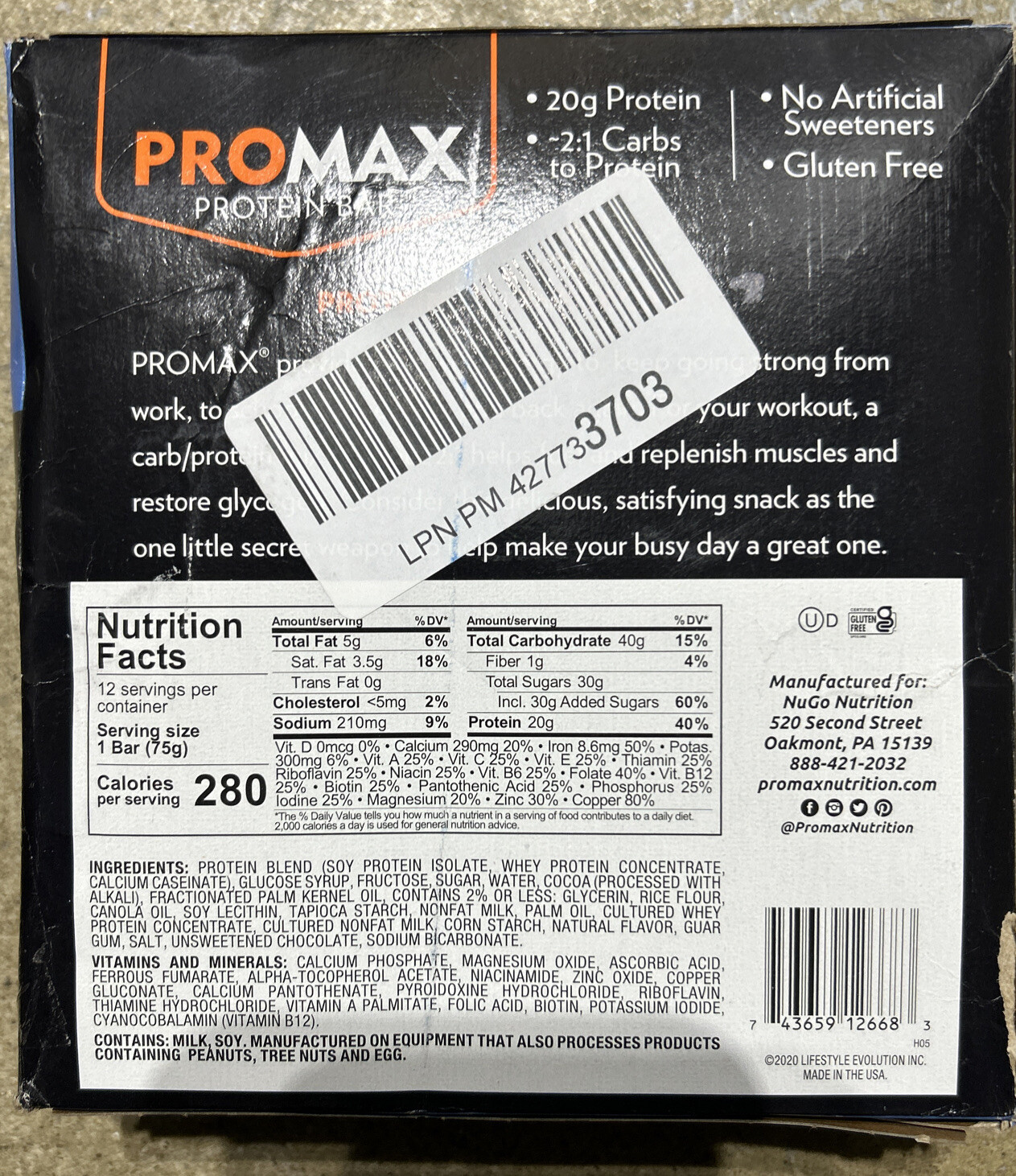Promax Nutrition Energy Bars, Cookies 'N Cream for sale online | eBay