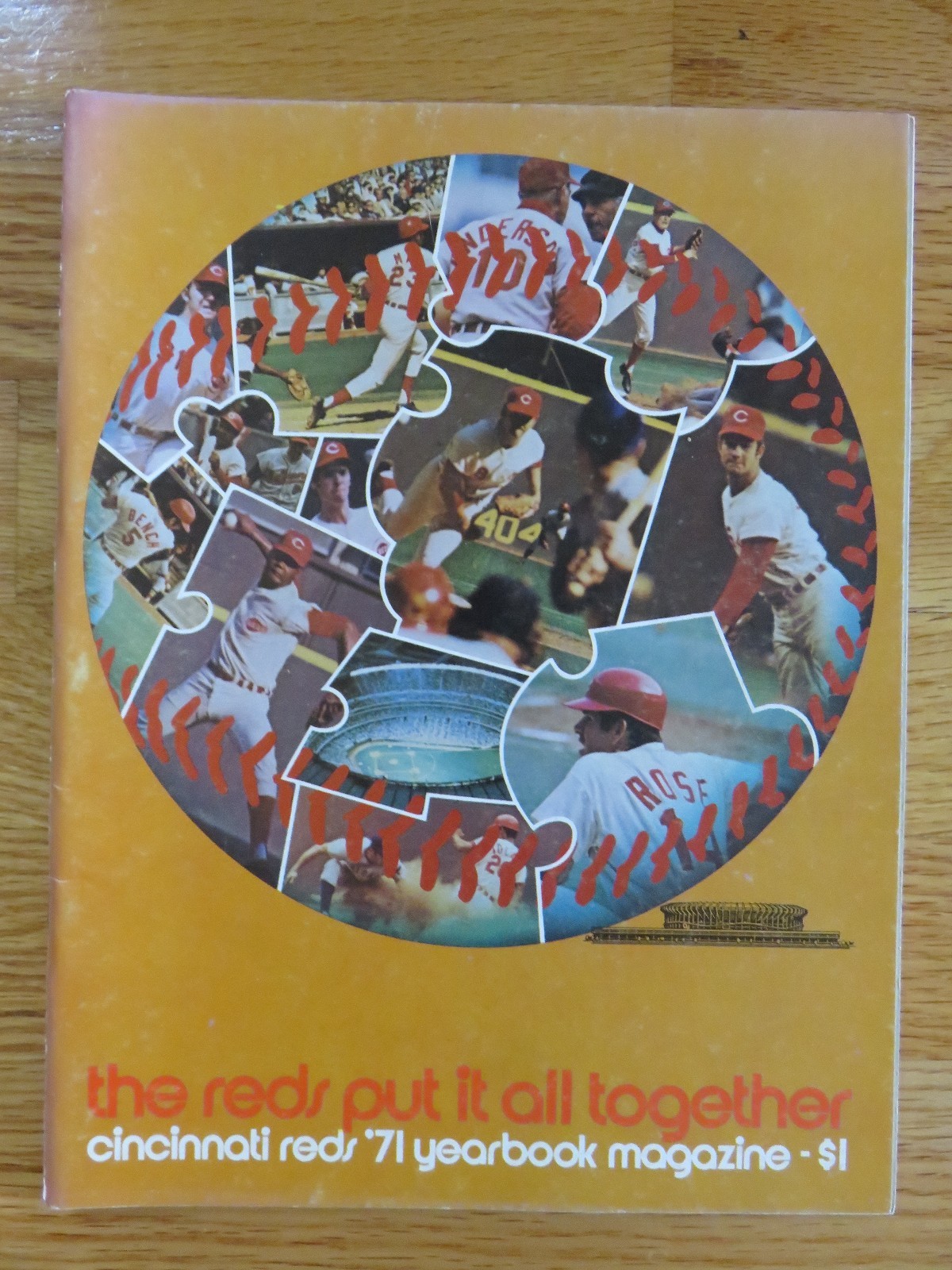 1971 CINCINNATI REDS Yearbook JOHNNY BENCH PETE ROSE SPARKY ANDERSON ...