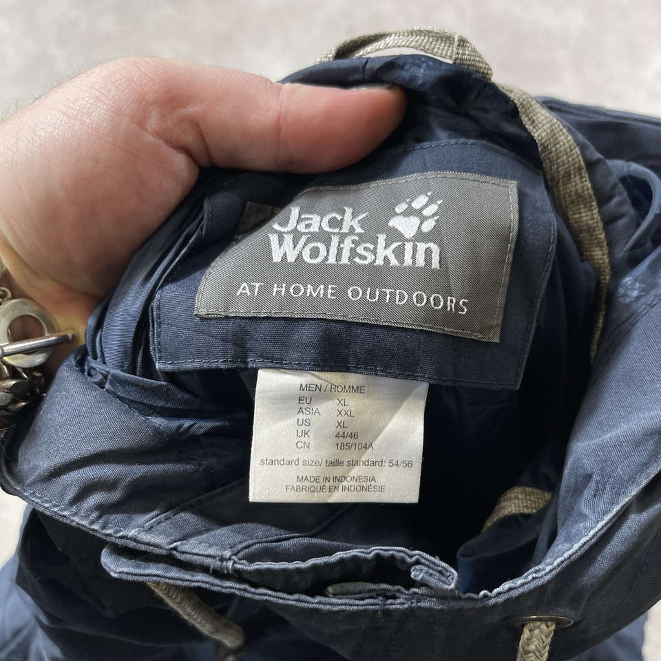 Jack Wolfskin Parka Jacket Mens XL Full Zip Hiking Coat Navy Blue | eBay UK