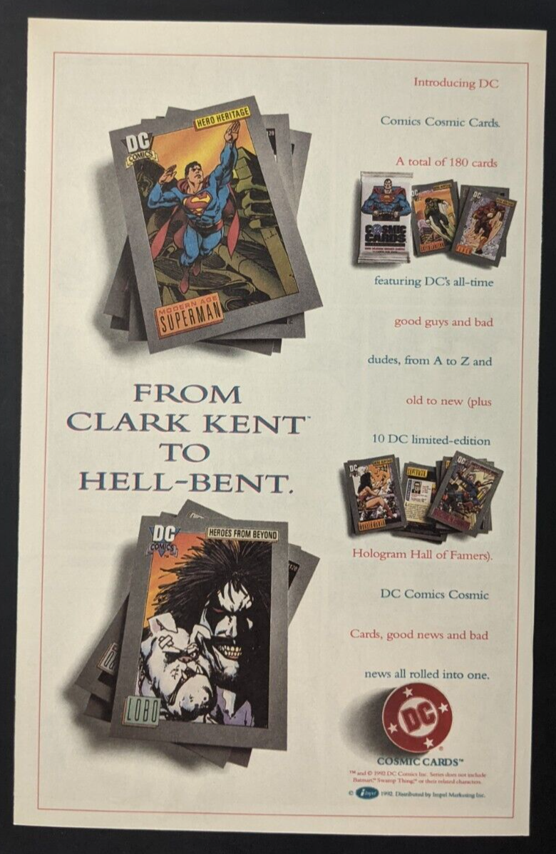 DC Comics Cosmic Cards Impel Print Ad Trading Card Poster Art PROMO ...