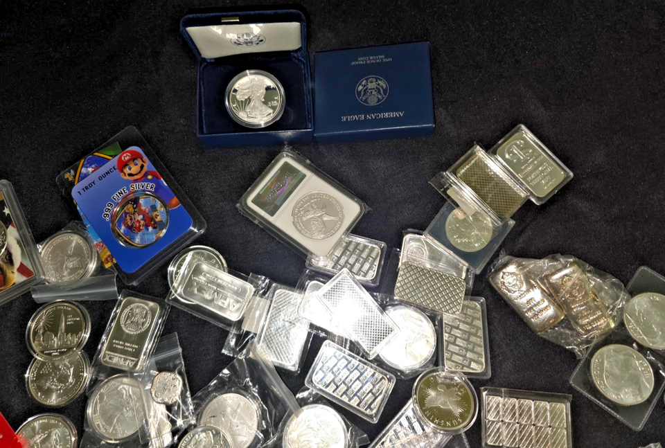 10 troy oz. Random Silver Lot .999 certified Silver Bars Rounds Eagles ...