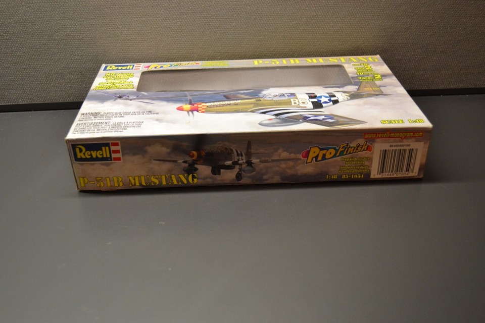 Revell Pro-Finish 1:48 P-51B Mustang Model Kit #85-1654 Factory Sealed ...
