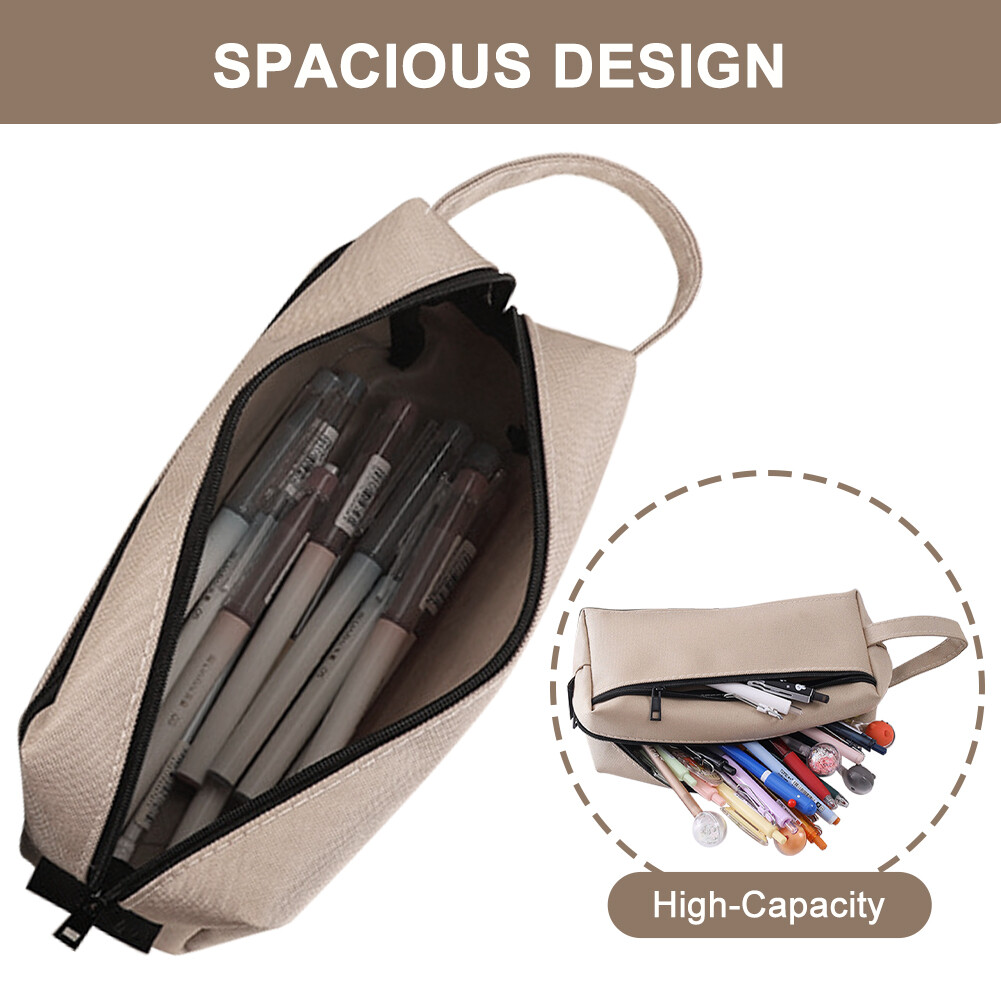 Erasers Ruler Large Capacity Pencil Case 2 Compartment Fashion School ...