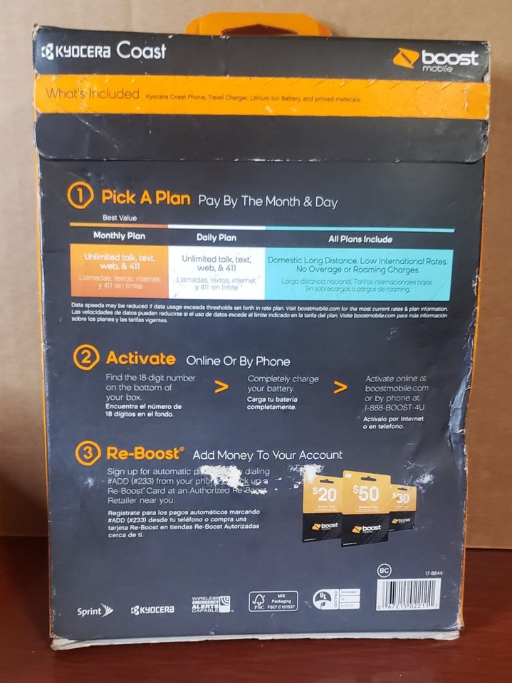 Boost Mobile Kyocera Coast KYS2151ABB Black Flip Cellular Phone (PLEASE ...