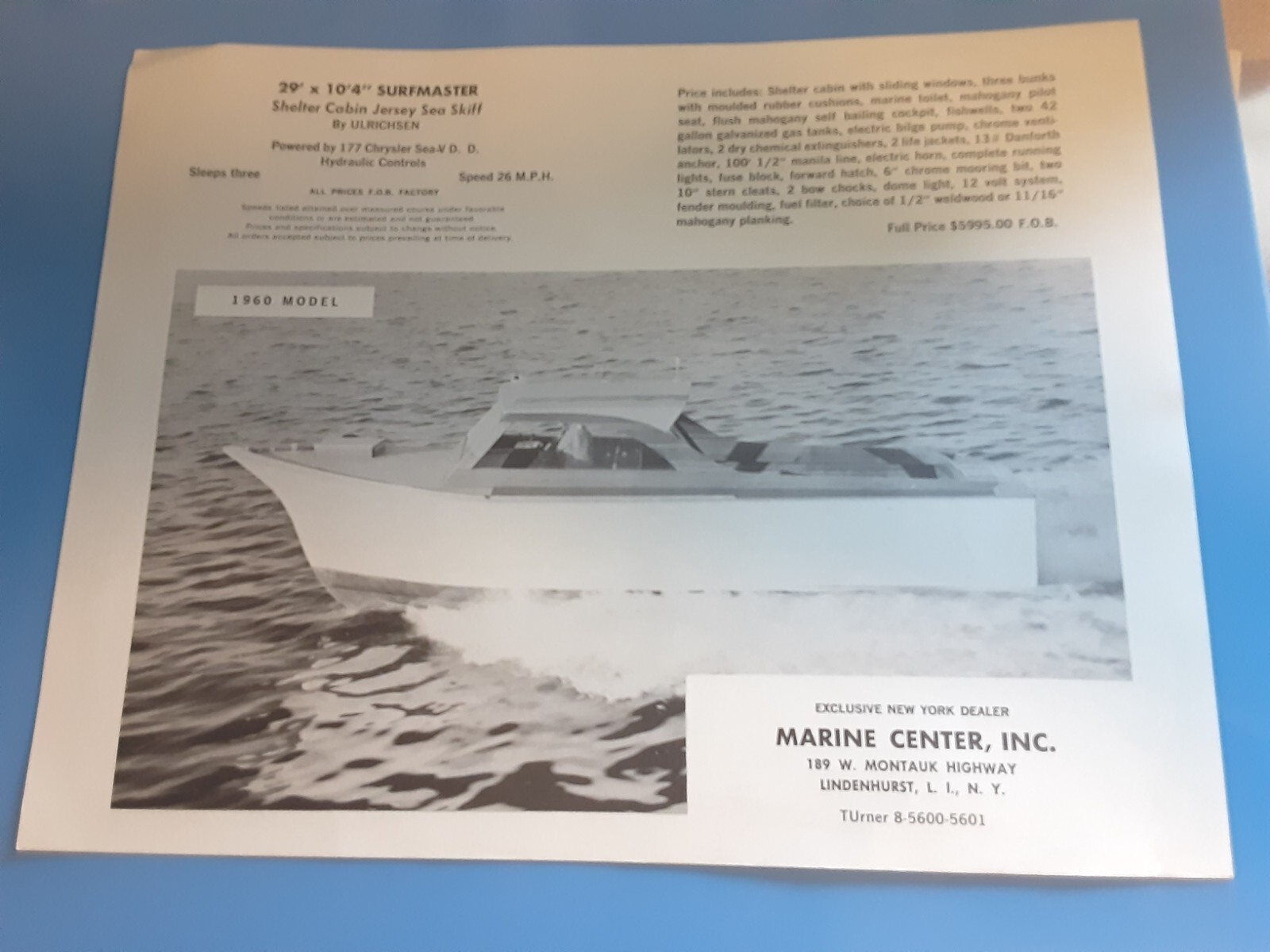 Surfmaster By Ulrichsen Boat Ad Print Advertisment Preowned 1960 | eBay