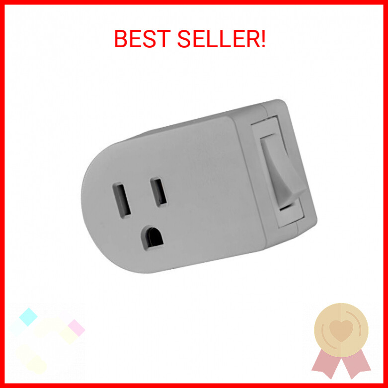 Cordinate Grounded Outlet On/Off Power Switch, 3 Prong, Plug in Adapter ...