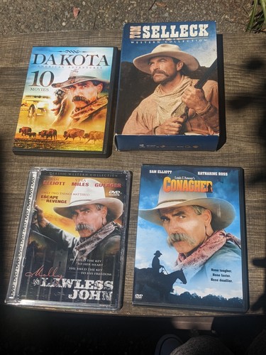COWBOY DVD LOT Tom Selleck Sam Elliott Collection Western Louis L'Amour ...