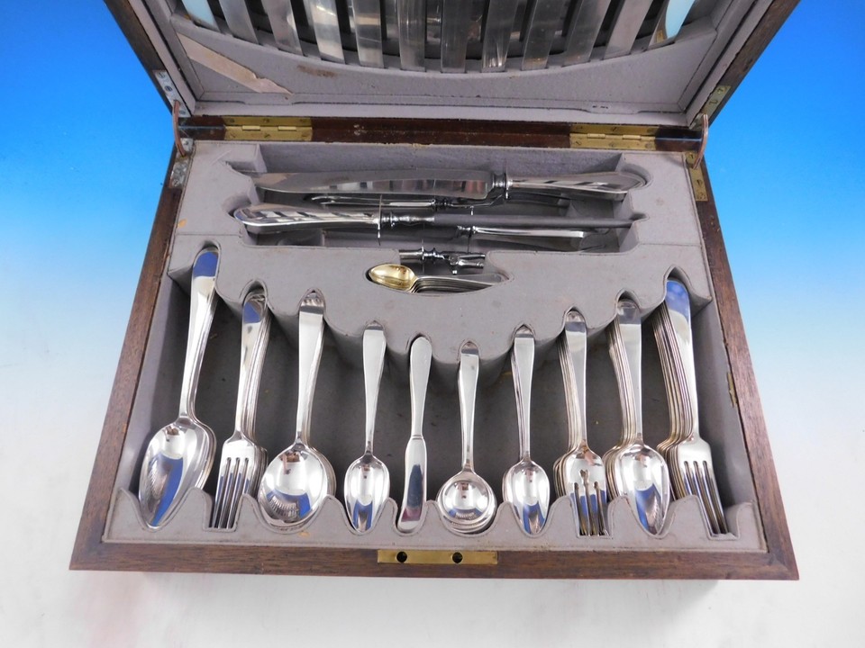 Gorham Plain Sterling Silver Flatware Set Service 155 pieces Fitted Box ...