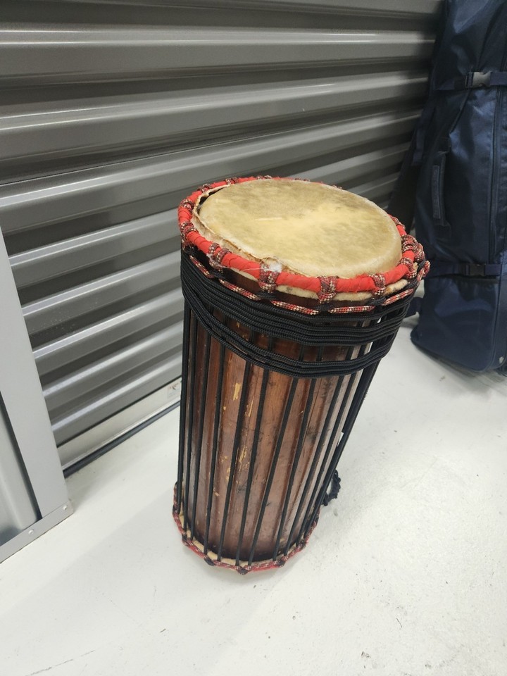African Djun Djun (Jun Jun) Drum, 10", Carved Wood. Double Sided | eBay