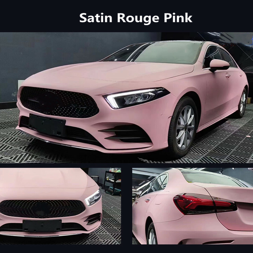 Matte Wrap Vinyl Car Auto Vehicle Pink Satin Color Change Sticker ...