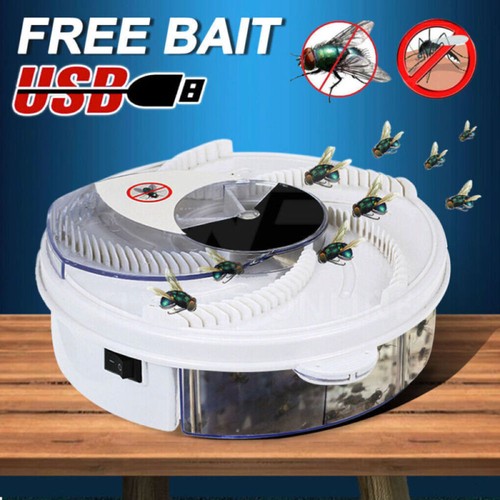 USB Powered Electric Fly Trap Automatic Flycatcher Rotating Pest ...
