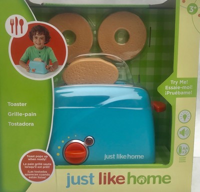 RARE JUST LIKE HOME PLAY BREAD TOASTER Pretend KITCHEN TOY Realistic ...