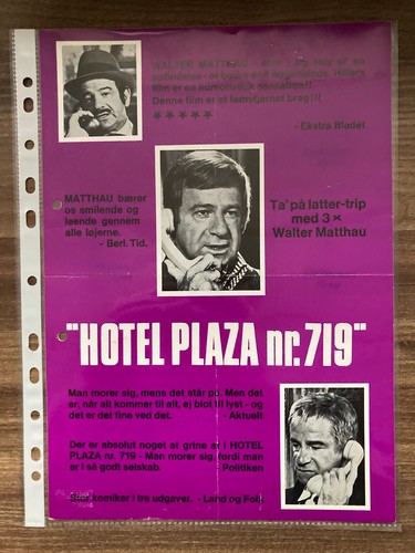Plaza Suite Walter Matthau Maureen Stapleton 1971 Danish Movie Press ...