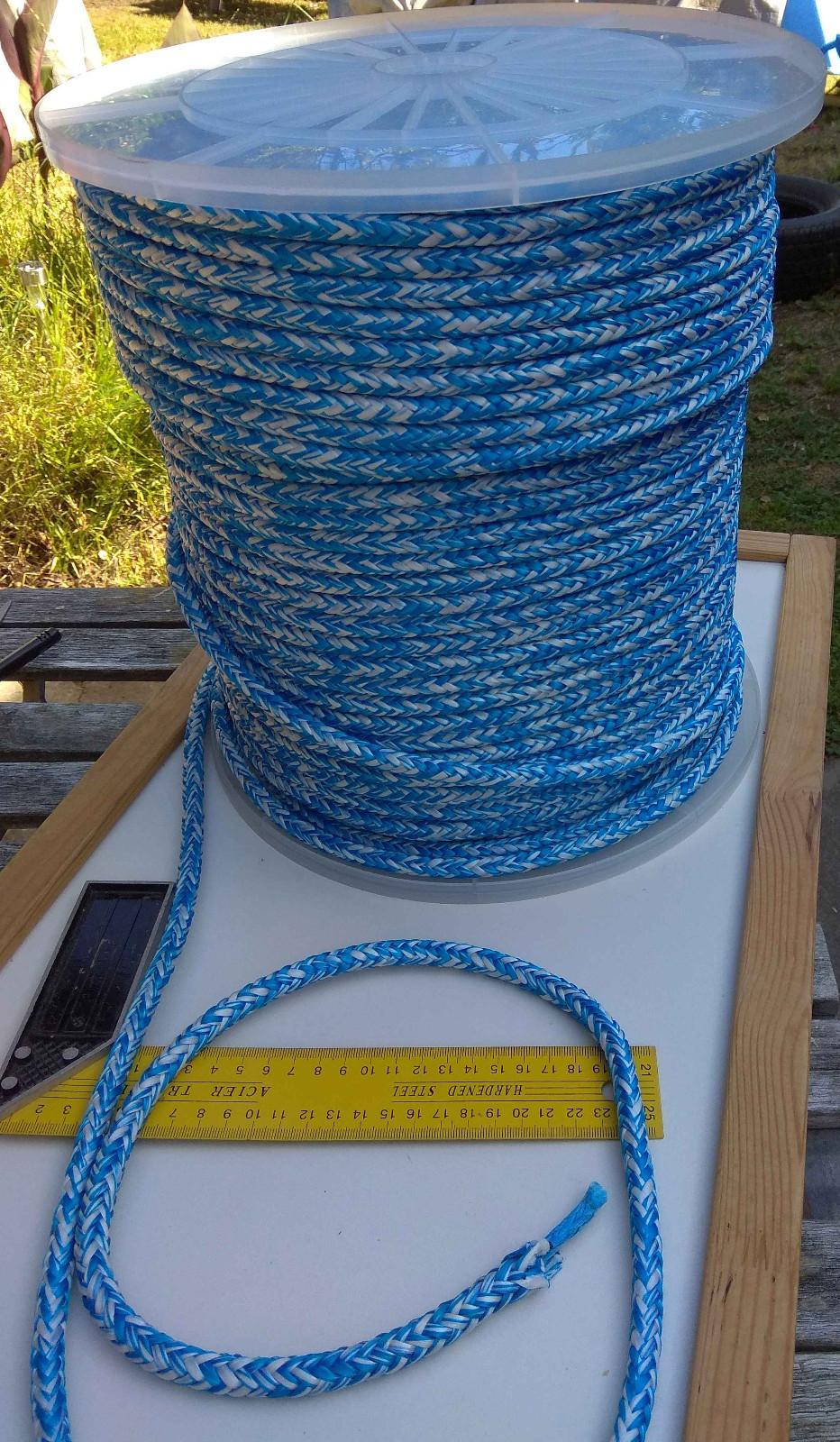 10m X 10mm BLACK & WHITE DOUBLE BRAID DYNEEMA® RACING MARINE ROPE SHEET ...