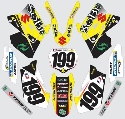 Decals for Suzuki RM250 RM125 RM 125 250 GRAPHICS 2001-2012 stickers ...