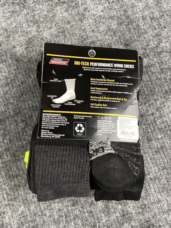 Genuine-Dickies Men's Dri-Tech Premium Performance Crew Work Sock 6 ...
