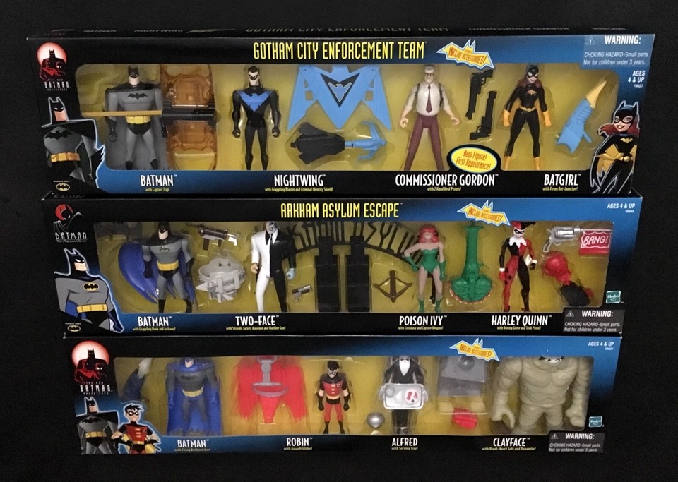 3 BATMAN THE ANIMATED SERIES 4 PACKS: GOTHAM CITY TEAM,ARKHAM ASYLUM ...