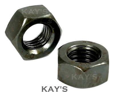 M5 M6 M8 M10 M12 HIGH TENSILE SELF COLOUR BLACK HEX FULL NUTS GRADE 10 ...