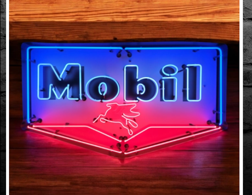 Mobil Pegasus Neon Sign / Vintage Gas Pump Station Mens Signs / Car Hot ...