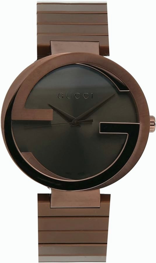 Gucci Interlocking XL PVD 42mm Steel Brown Dial Men Quartz Watch ...