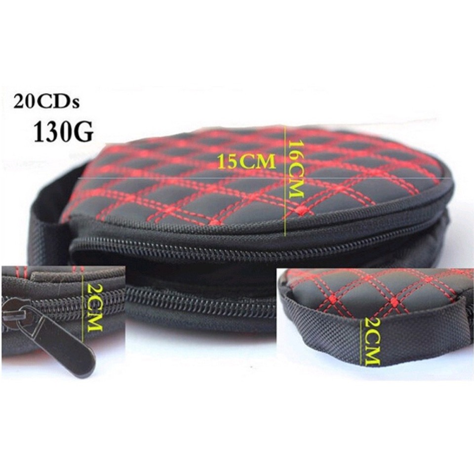 Portable Round Zippered Car/Home 20 CD DVD VCD Disc Holder Wallet ...