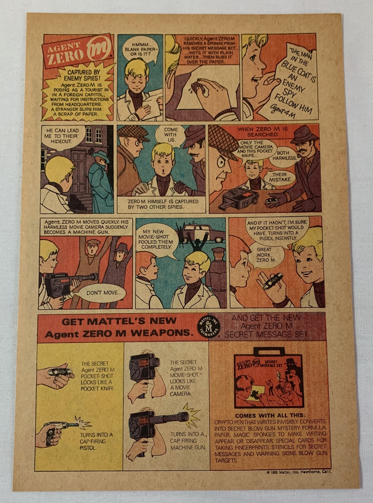 1966 Mattel toys ad page ~ AGENT ZERO M | eBay
